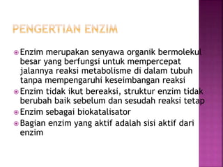 Enzim - Biokimia | PPTX
