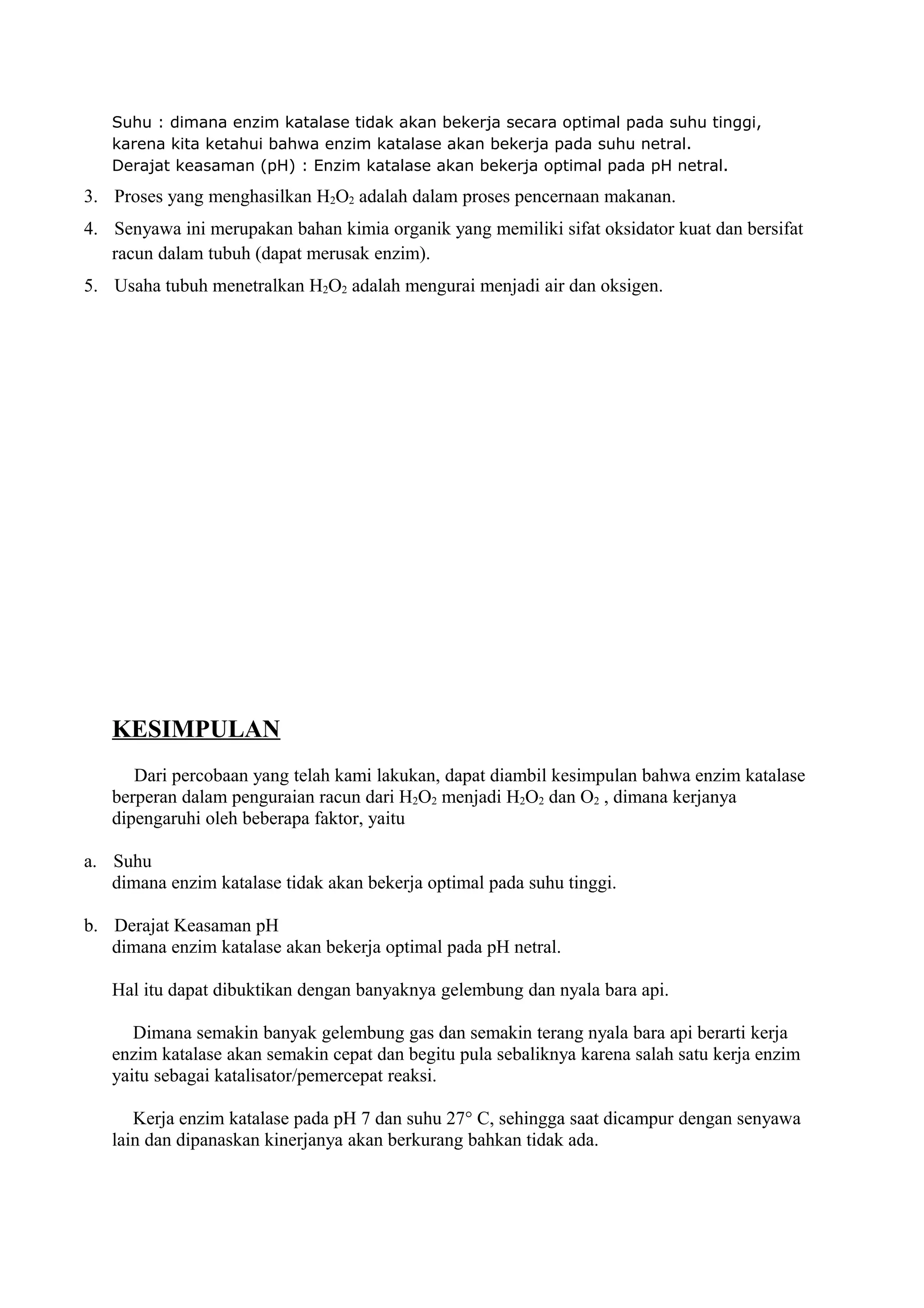 Enzim katalase | DOC