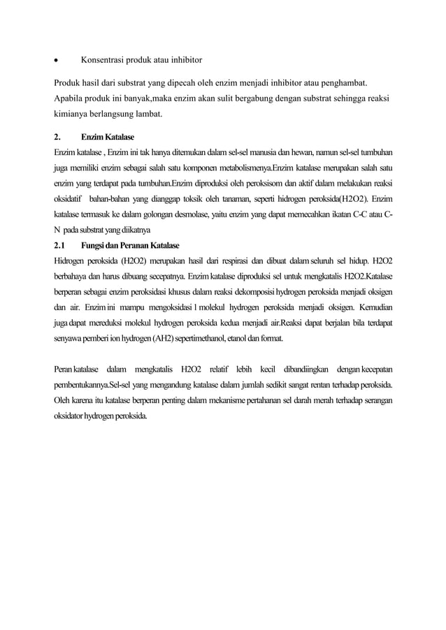 Laporan percobaan enzim katalase | DOCX