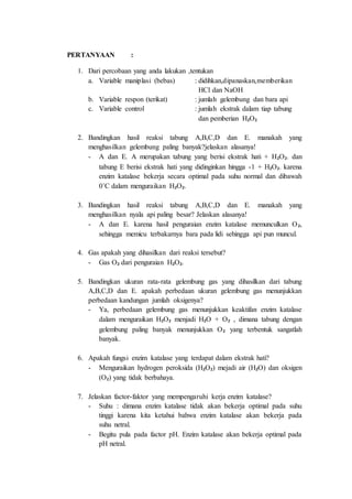 Enzim katalase | DOCX