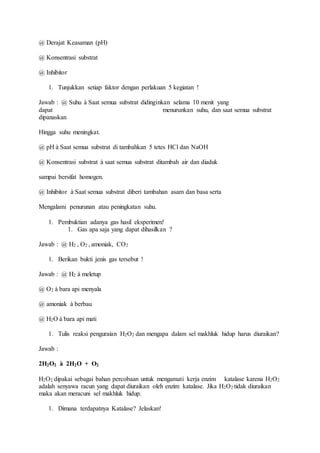 Enzim katalase biologi sma n 1 simo boyolal1 | DOCX