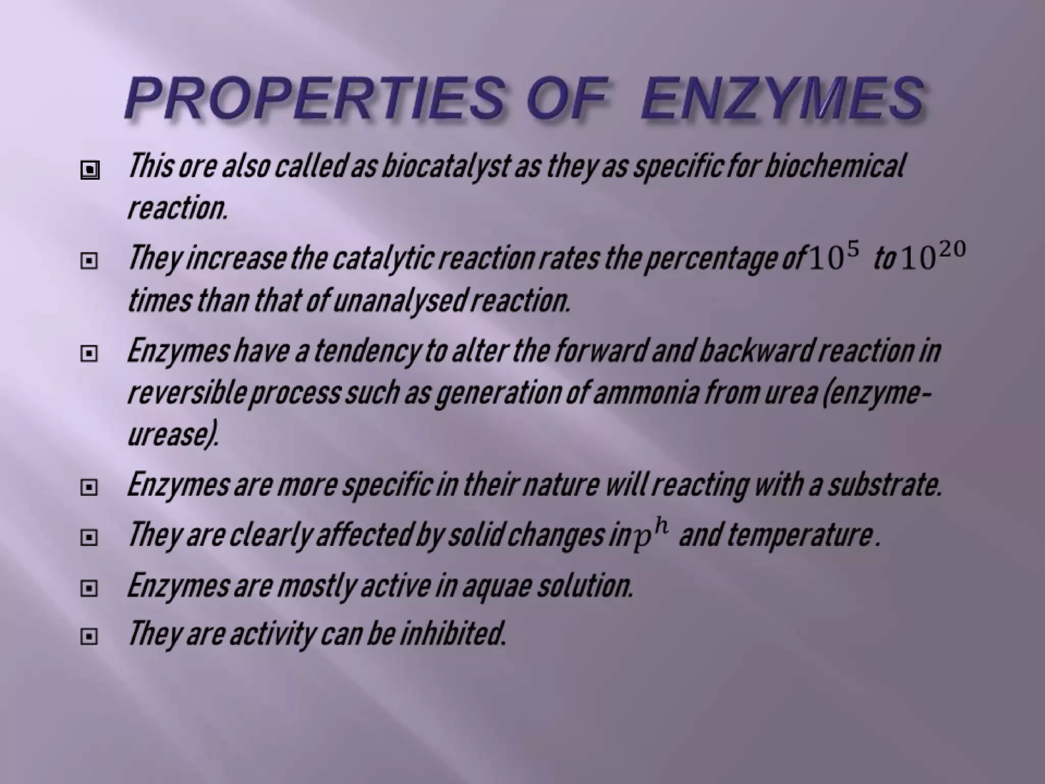 Enzyme introduction, nomenclature, properties, and classification | PPTX