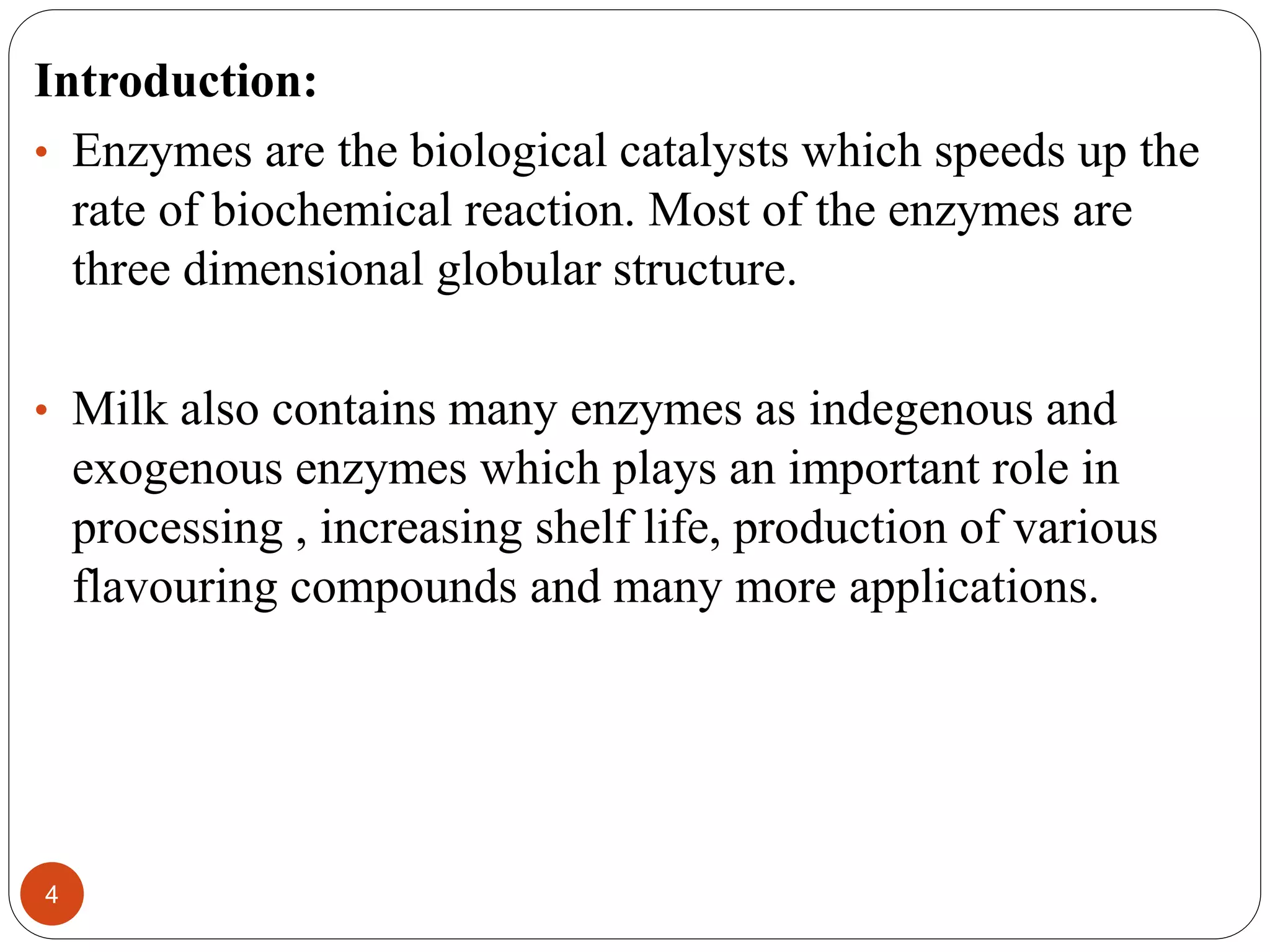 CHEMISTRY OF MILK ENZYMES AND THEIR SIGNIFICANCE | PPTX
