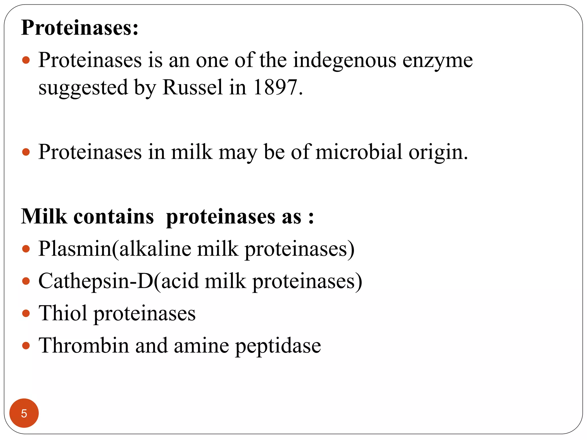CHEMISTRY OF MILK ENZYMES AND THEIR SIGNIFICANCE | PPTX