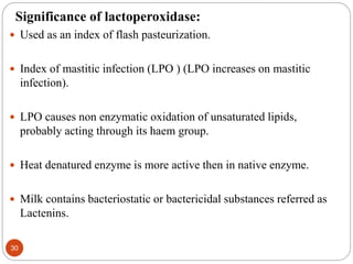 CHEMISTRY OF MILK ENZYMES AND THEIR SIGNIFICANCE | PPTX