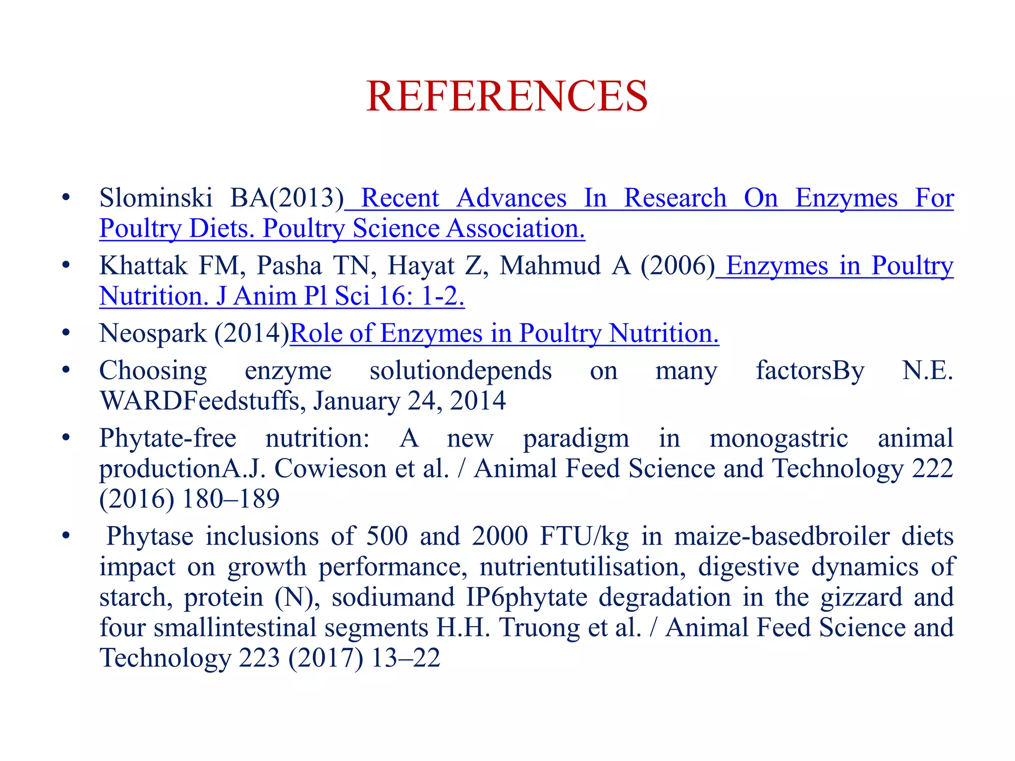 ENZYMES IN POULTRY NUTRITION | PPTX