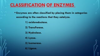 enzyme Nomenclature and classification of enzymes | PPTX