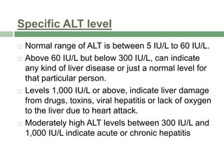 ALANINE TRANSAMINASE (ALT) | PPTX