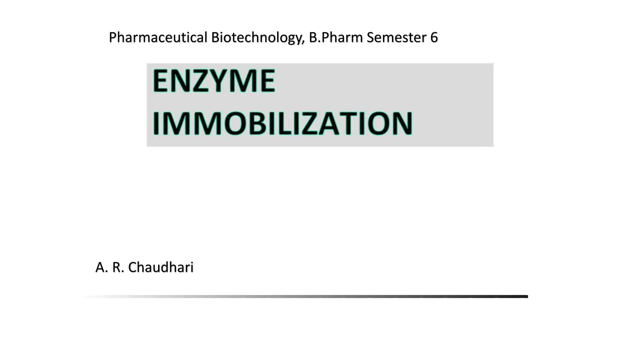 Enzyme Biotechnology-Methods of enzyme immobilization and applications.pptx