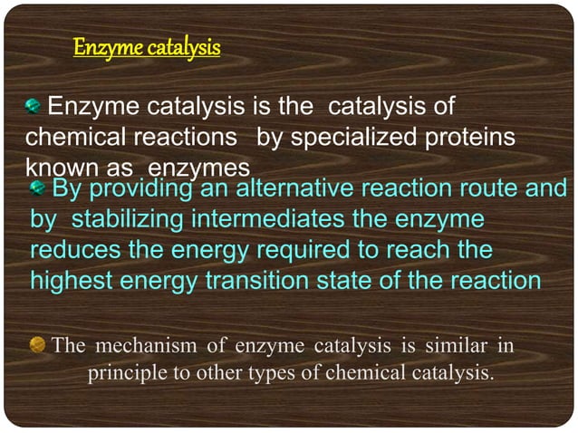 Enzyme catalysis, effect of organic solvent | PPTX | Chemistry | Science