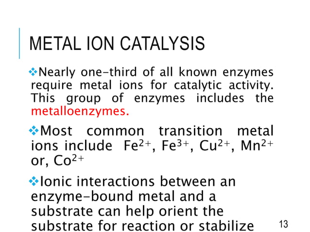 Enzyme catalysis mechanisms involved | PPTX | Chemistry | Science