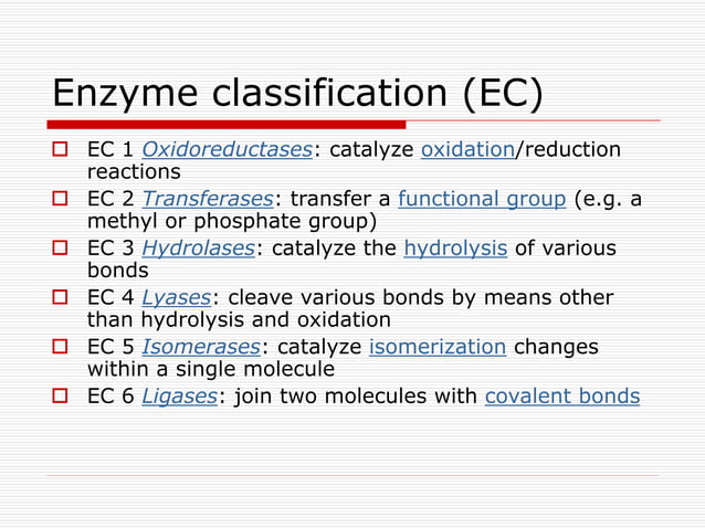 Enzyme classification (EC).ppt | Chemistry | Science
