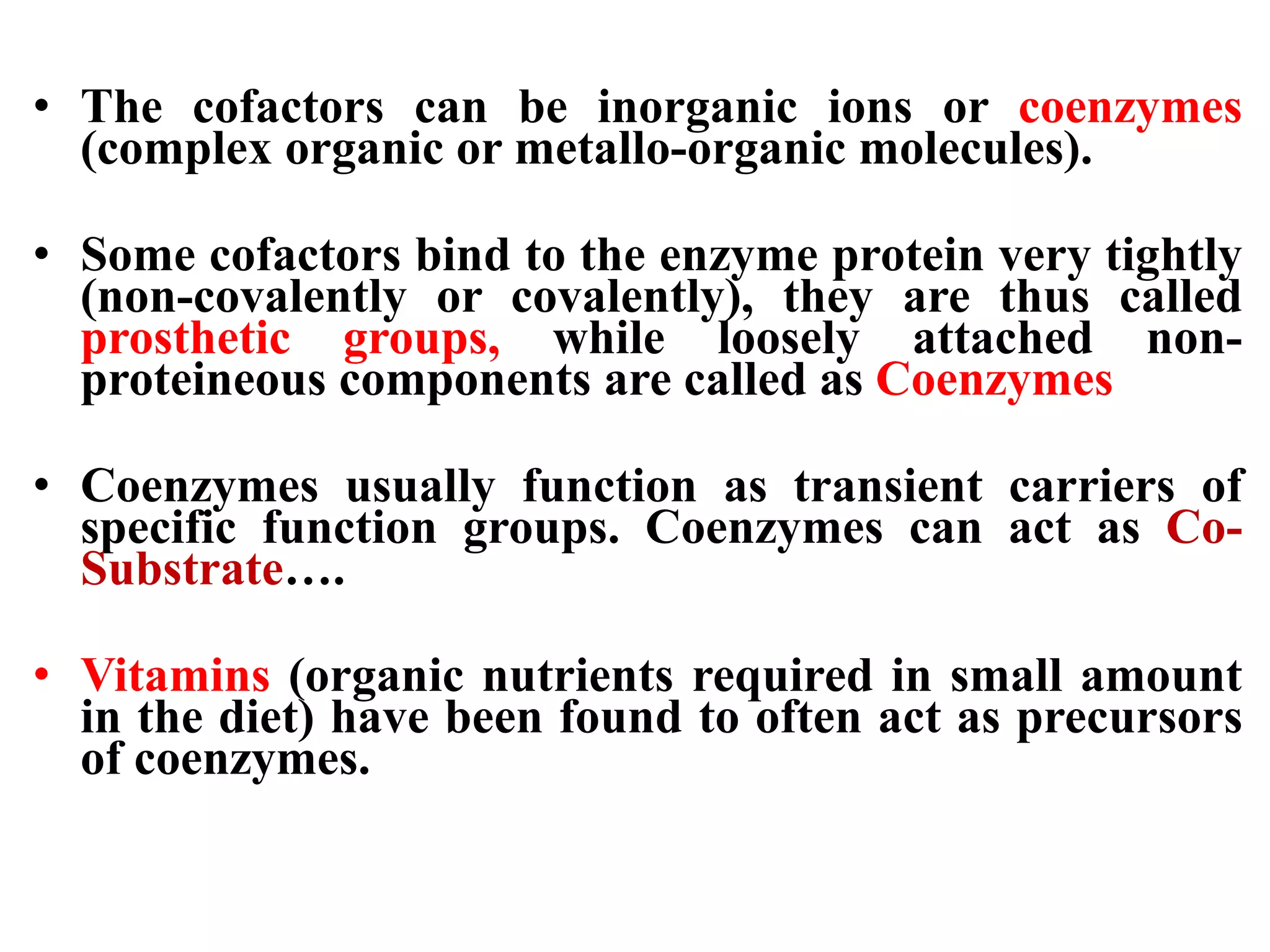 Enzyme cofactors | PPTX