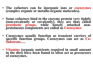 Enzyme cofactors | PPTX