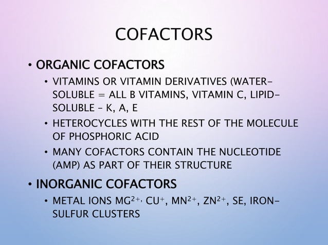 Enzyme Cofactors-Coenzymes.ppt | Chemistry | Science
