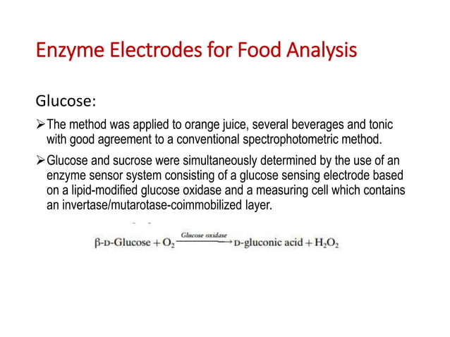 Enzyme electrode sensor for carbohydrate analysis | PPT