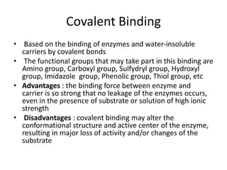 Enzyme immobilization | PPTX | Biotech and Biomedical Industry | Industries