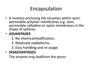 Enzyme immobilization | PPTX | Biotech and Biomedical Industry | Industries