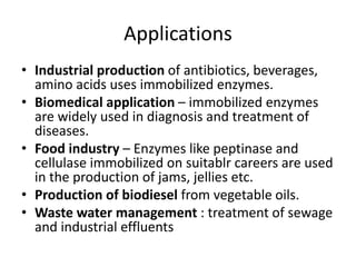 Enzyme immobilization | PPTX | Biotech and Biomedical Industry | Industries