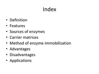 Enzyme immobilization | PPTX | Biotech and Biomedical Industry | Industries