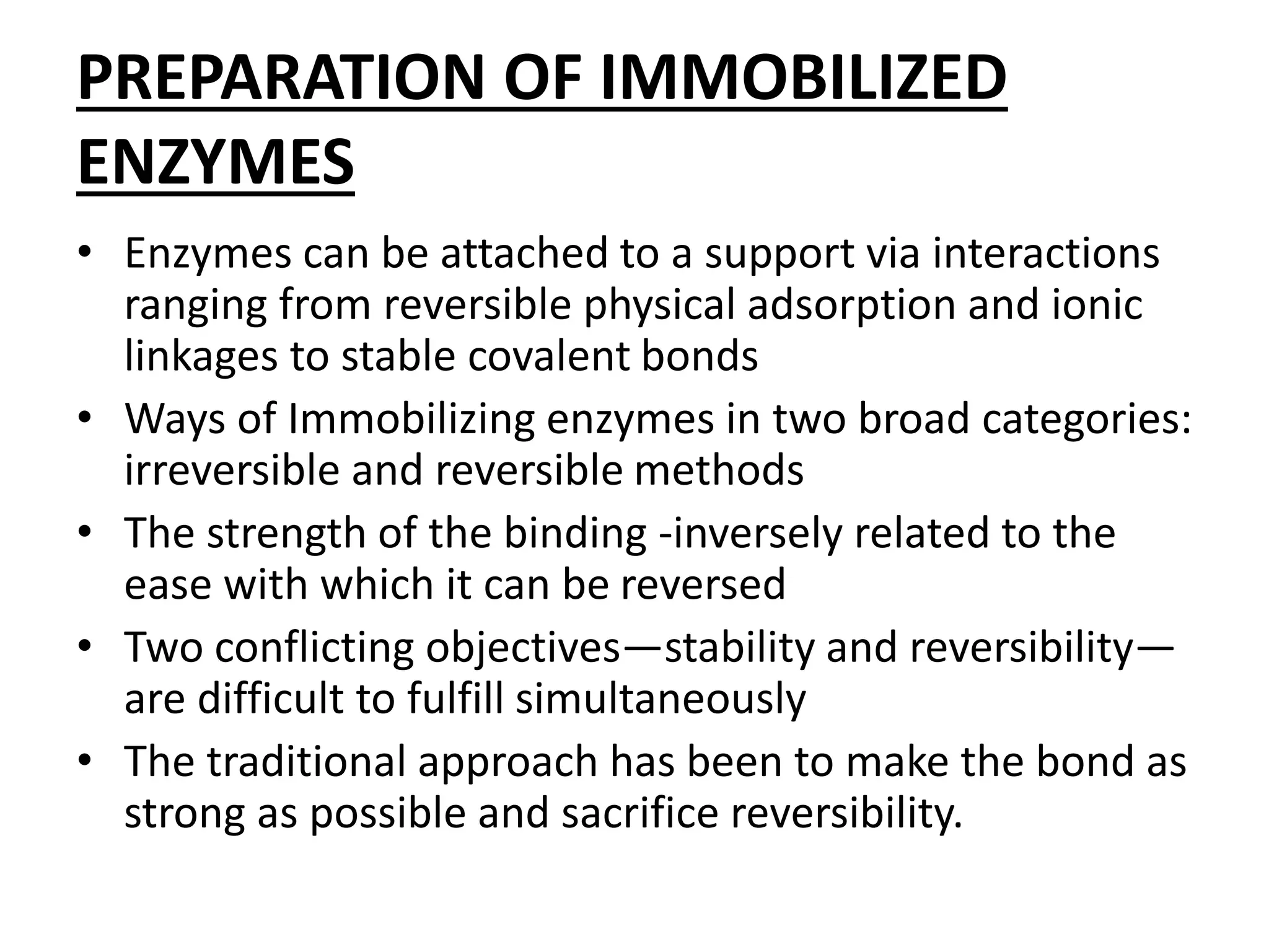 Enzyme Immobilization and Applications | PPTX
