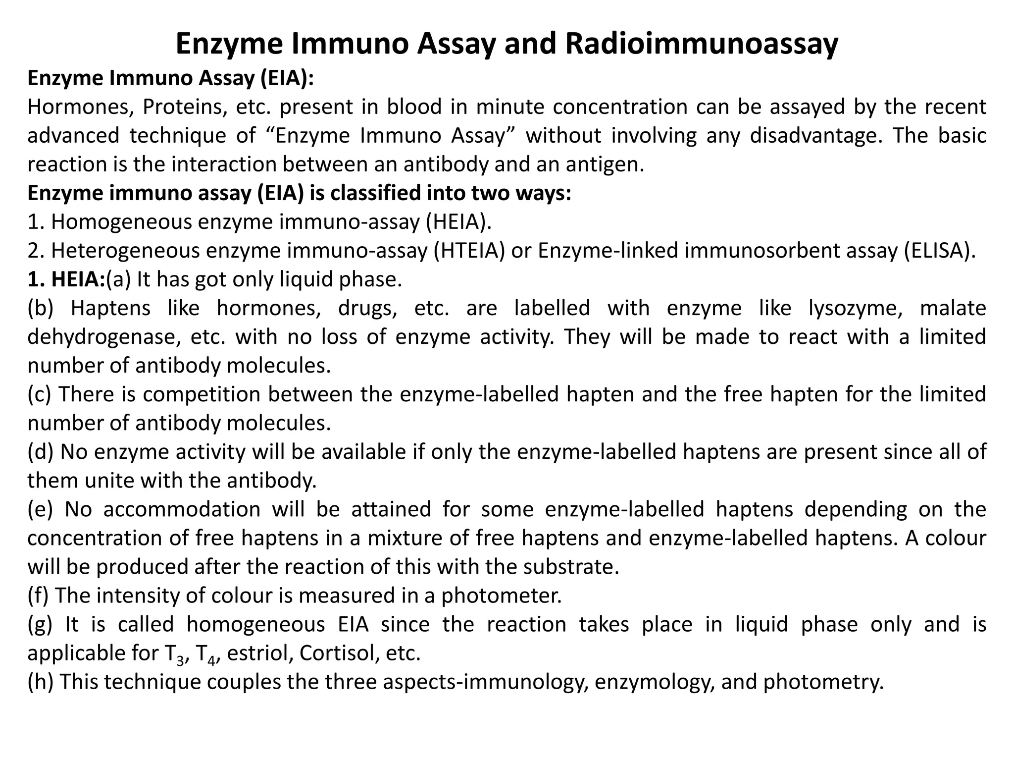 Enzyme immuno assay and radioimmunoassay | PPTX