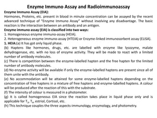 Enzyme immuno assay and radioimmunoassay | PPTX