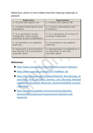 Enzyme induction and repression | DOCX