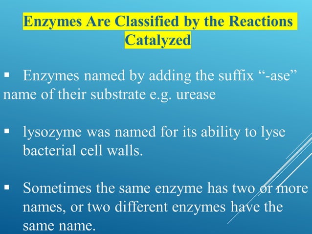 ENZYMES INTRODUCTION AND CLASSIFICATION | PPT