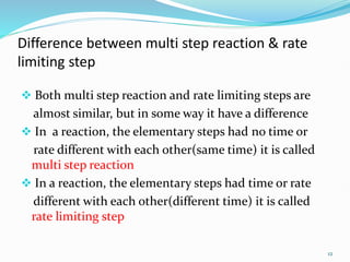 enzyme kinetics, multi step reaction and rate limiting steps | PPTX