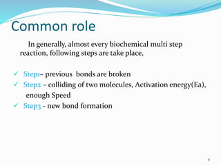 enzyme kinetics, multi step reaction and rate limiting steps | PPTX