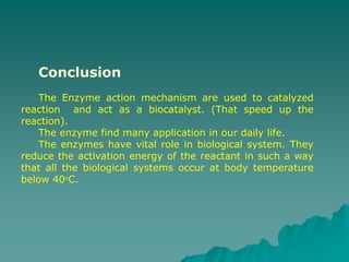 Enzyme mode of action by KK Sahu sir | PPT
