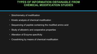 Chemical modification of enzyme to improve physico-chemical properties ...
