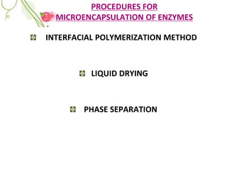 Enzyme of immobilization by kk sahu | PPTX