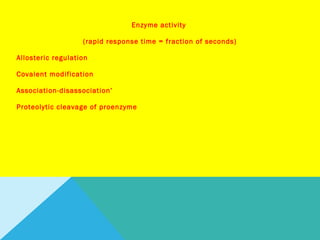 Enzyme regulation | PPT | Chemistry | Science