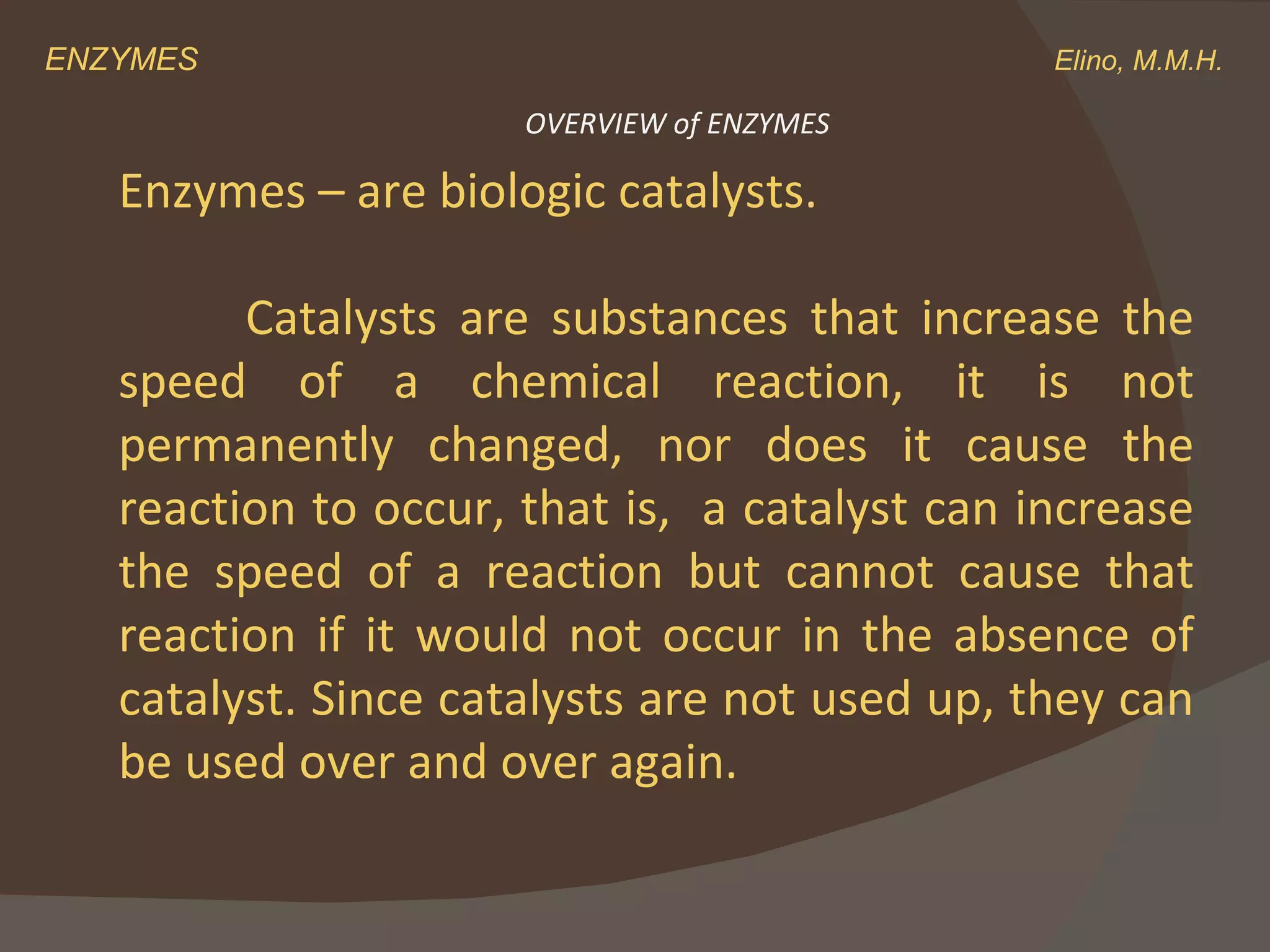 Introduction to Enzymes | PPT