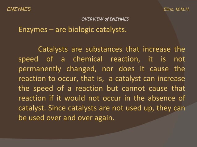 Introduction to Enzymes | PPT | Chemistry | Science