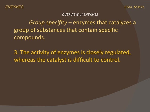 Introduction to Enzymes | PPT | Chemistry | Science