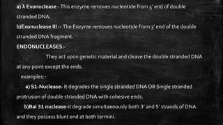 Enzymes involved in Genetic engineering and in central dogma. | PPTX
