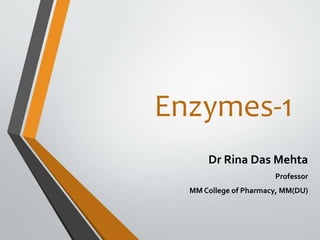 Enzymes-1 Biochemistry | PPT