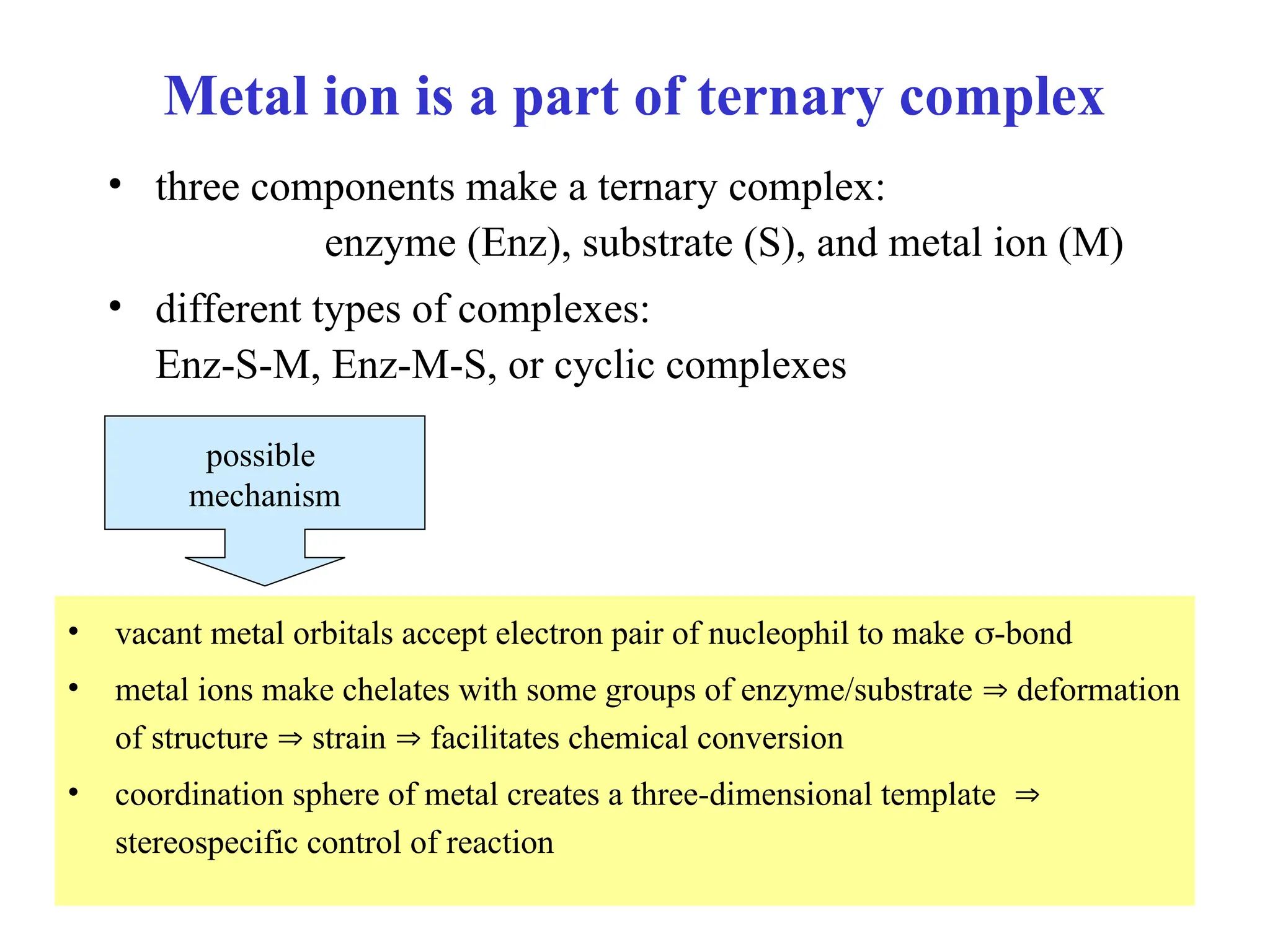 Mechanism of enzyme reaction, metalloenzymes, kinetics, activity ...