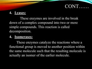 Enzymes | Types of enzyme | Mechanism of Reaction | Importance of ...