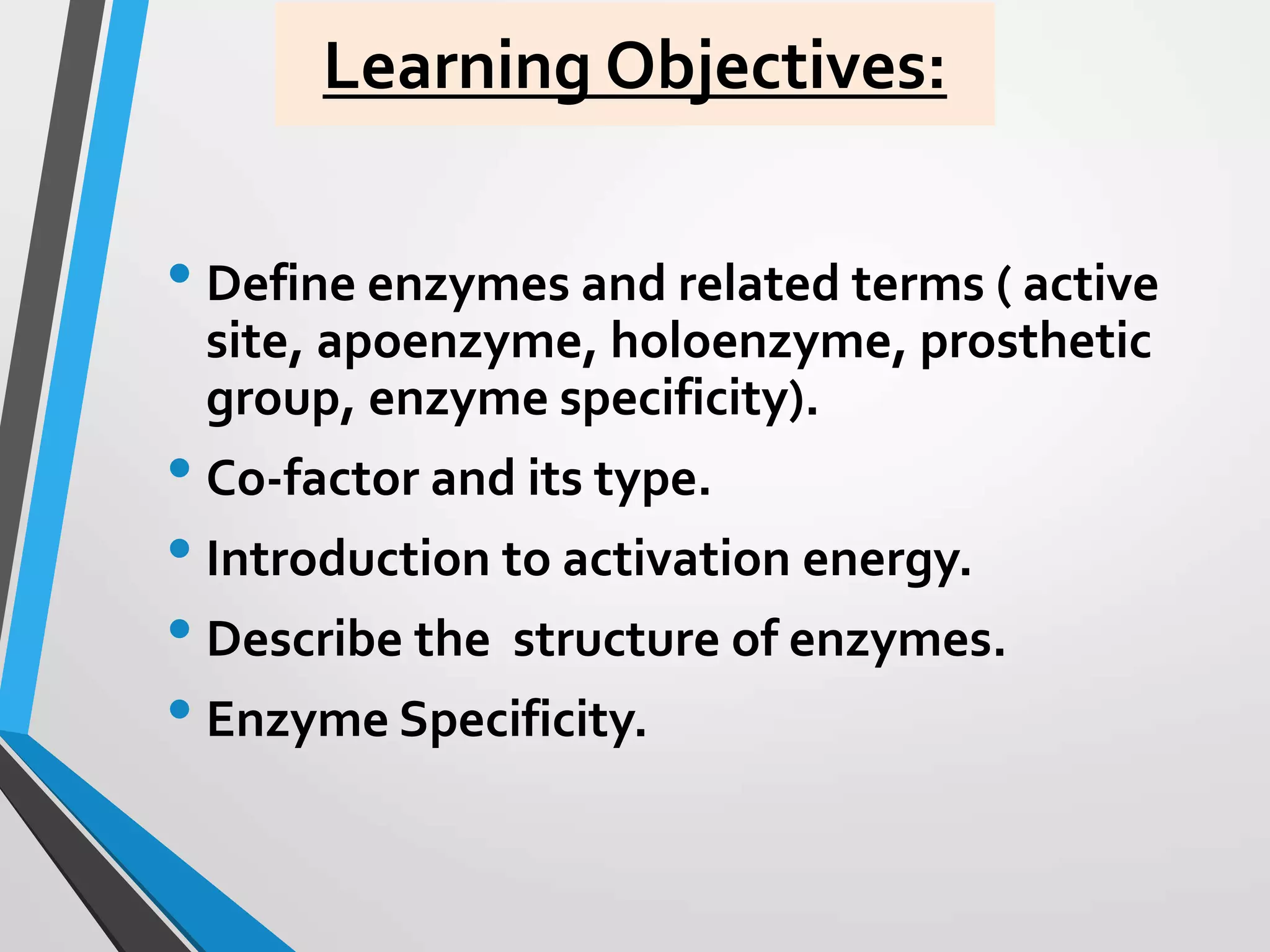 ENZYMES, TYPE OF ENZYME, ENZYME SPECIFICITY INTRODUTION | PPT | Chemistry | Science