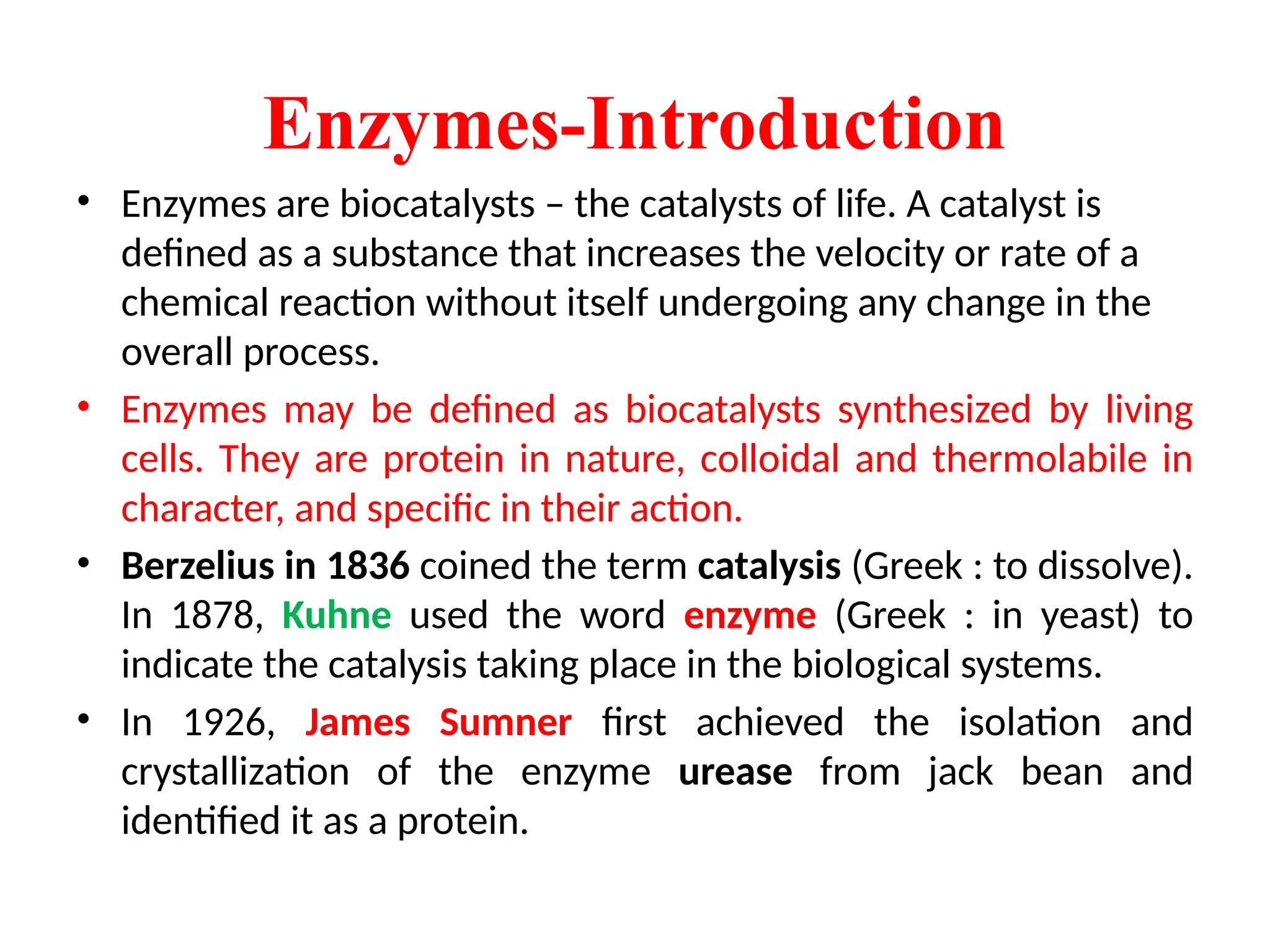 ntroduction, properties, nomenclature and IUB classification of enzymes ...