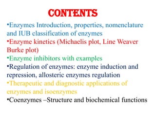 ntroduction, properties, nomenclature and IUB classification of enzymes ...