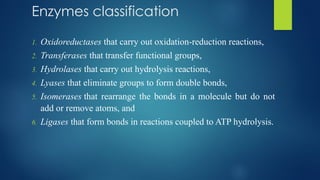 Biomolecules in the Biochemistry of Enzymes | PPTX