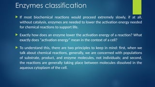 Biomolecules in the Biochemistry of Enzymes | PPTX