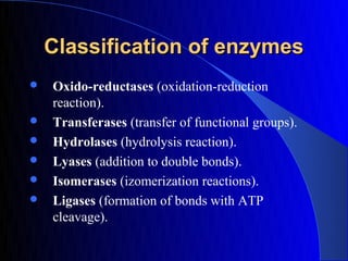 Enzymes. classification. isoenzymes | PPT