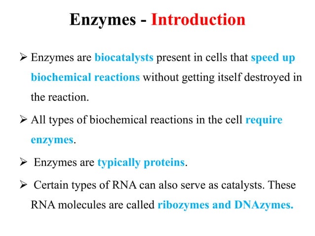 Enzymes definitions, types & classification | PPTX | Chemistry | Science