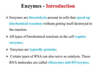Enzymes definitions, types & classification | PPTX | Chemistry | Science